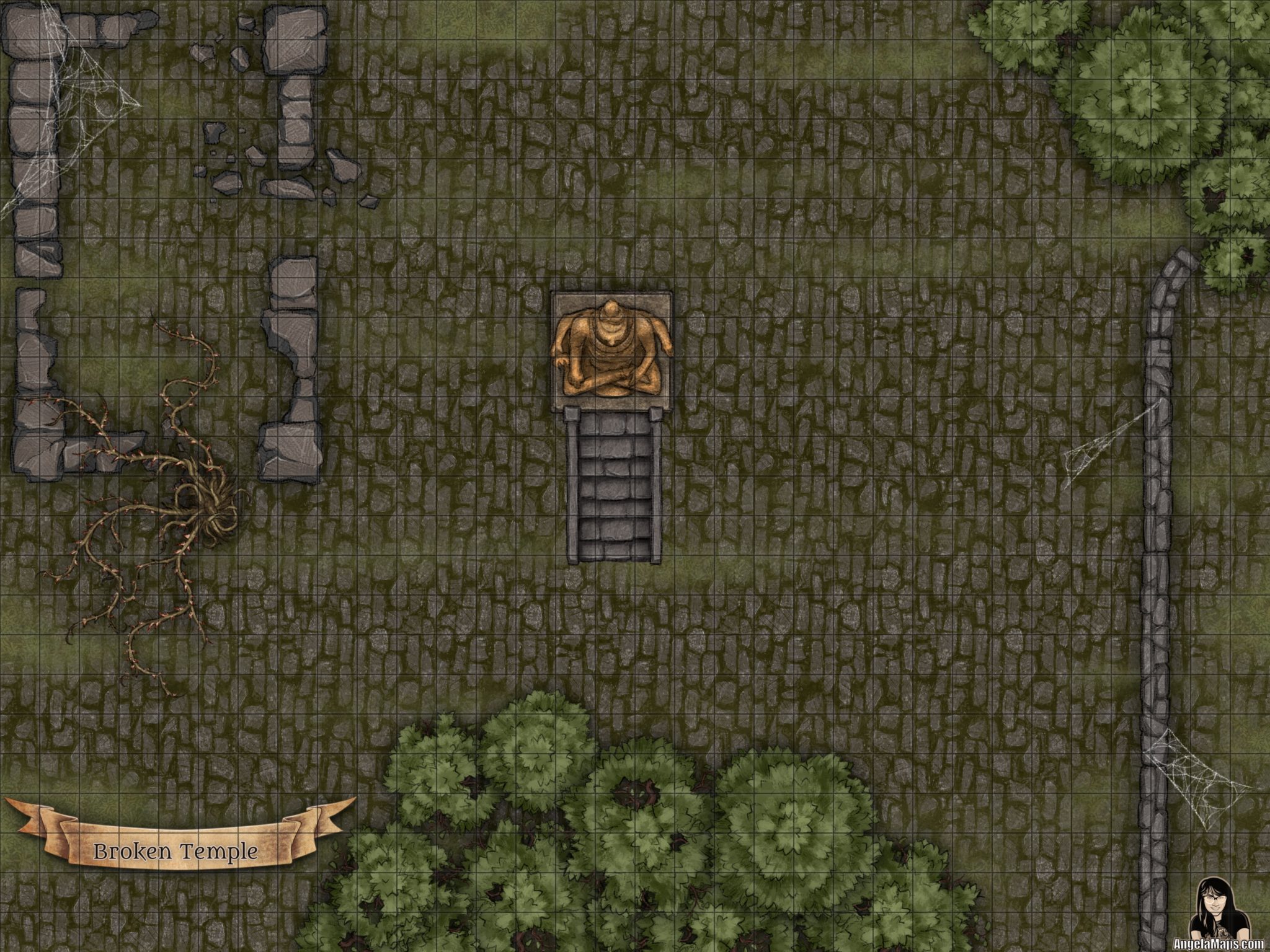 Broken Temple – Angela Maps – Free, Static, and Animated Battle Maps ...