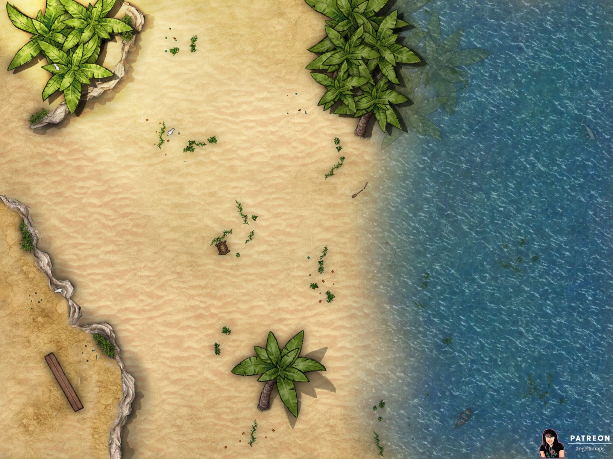 The Beach – Angela Maps – Free, Static, and Animated Battle Maps for D ...