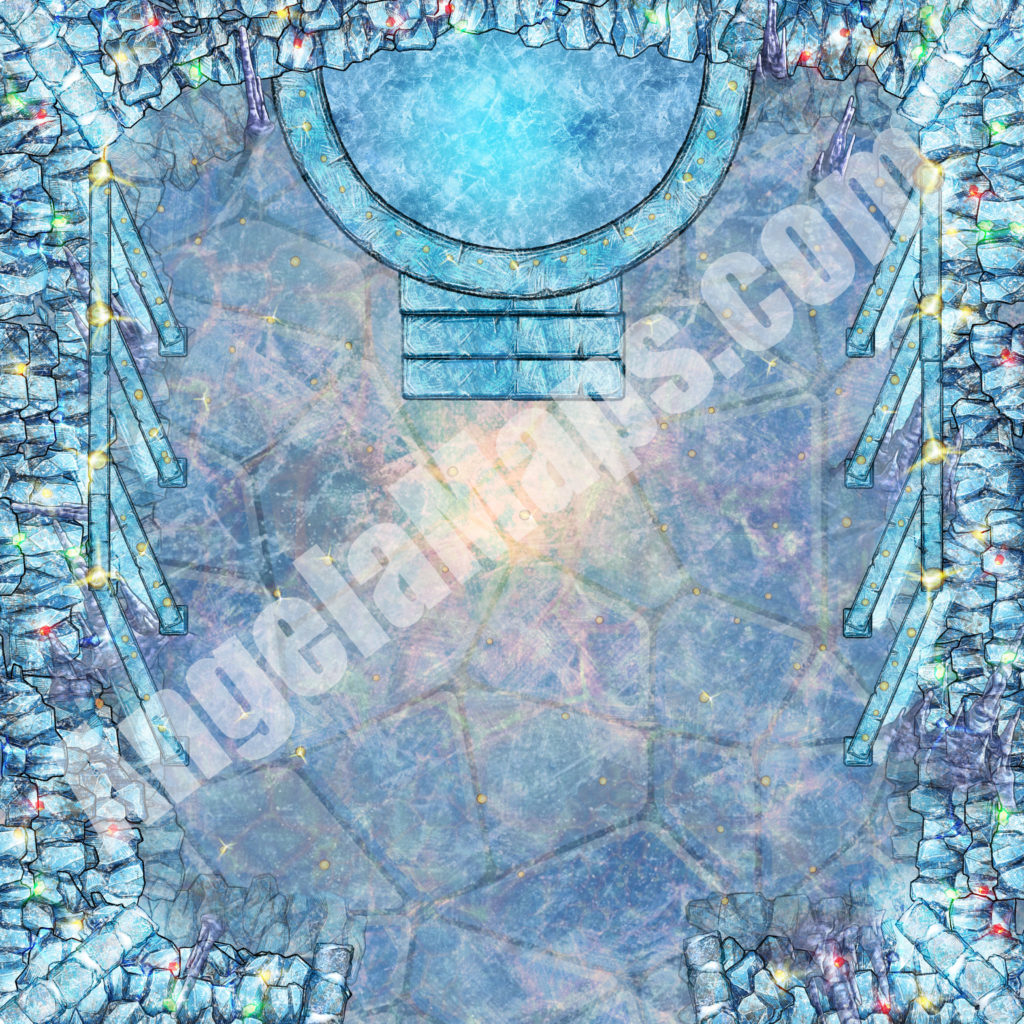 D&D battle map with an ice throne and a cracked floor – Angela Maps ...