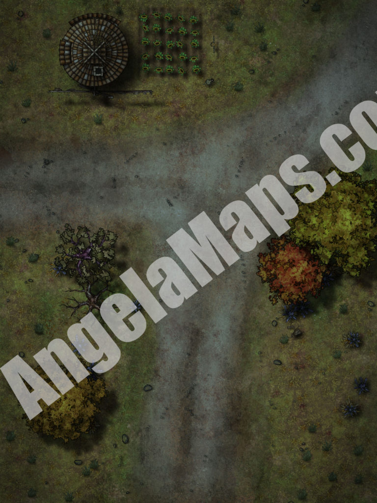 D&D Battlemap nighttime crossroads – Angela Maps – Free, Static, and ...
