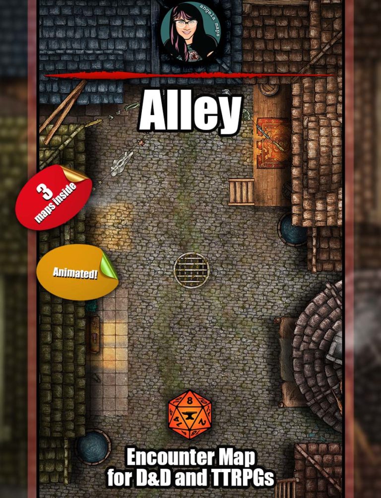 Alley battle map pack – Foundry VTT support. JPG/MP4 – Angela Maps ...