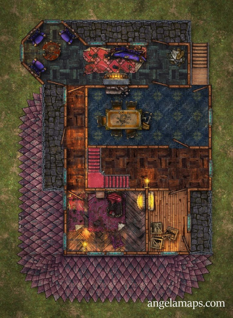 Destroyed Manor and Pub – Angela Maps – Free, Static, and Animated ...