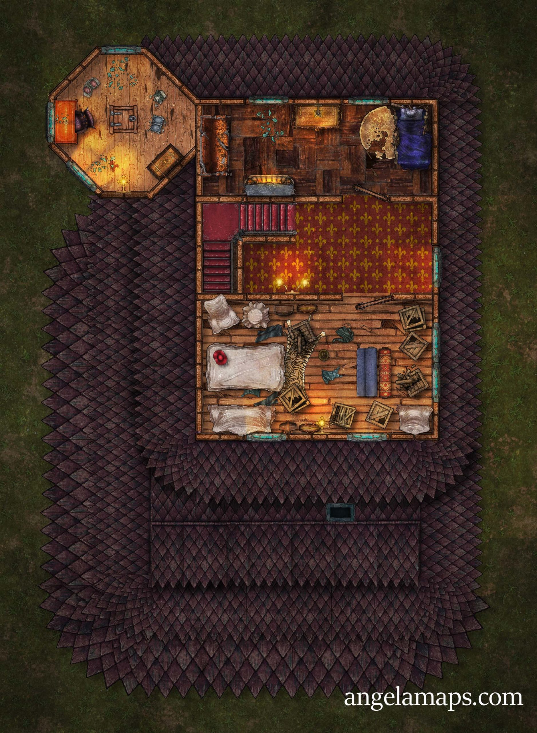 Destroyed Manor and Pub – Angela Maps – Free, Static, and Animated ...