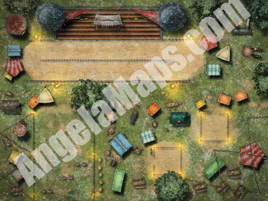 Tournament in Winter with jousting, archery and fighting. D&D Battlemap ...