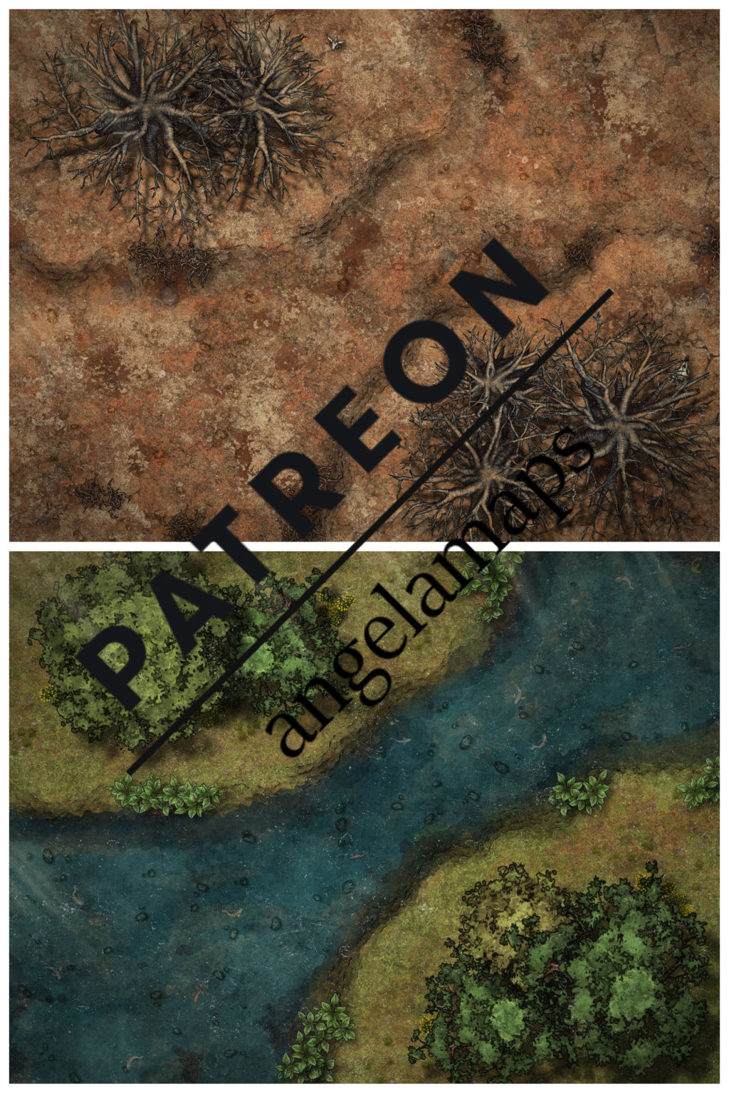 Riverbed – Angela Maps – Free Battle Maps for TTRPGs