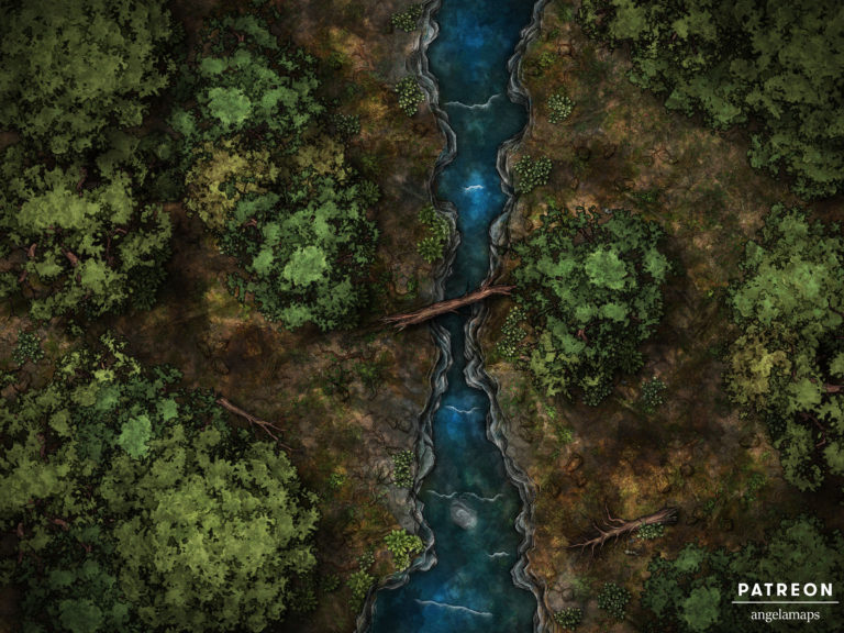 Forest River – Angela Maps – Free Battle Maps for TTRPGs