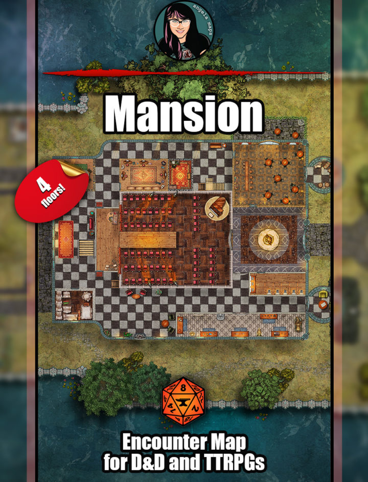 Mansion Battle Map Foundry VTT support – JPG – Angela Maps – Free ...