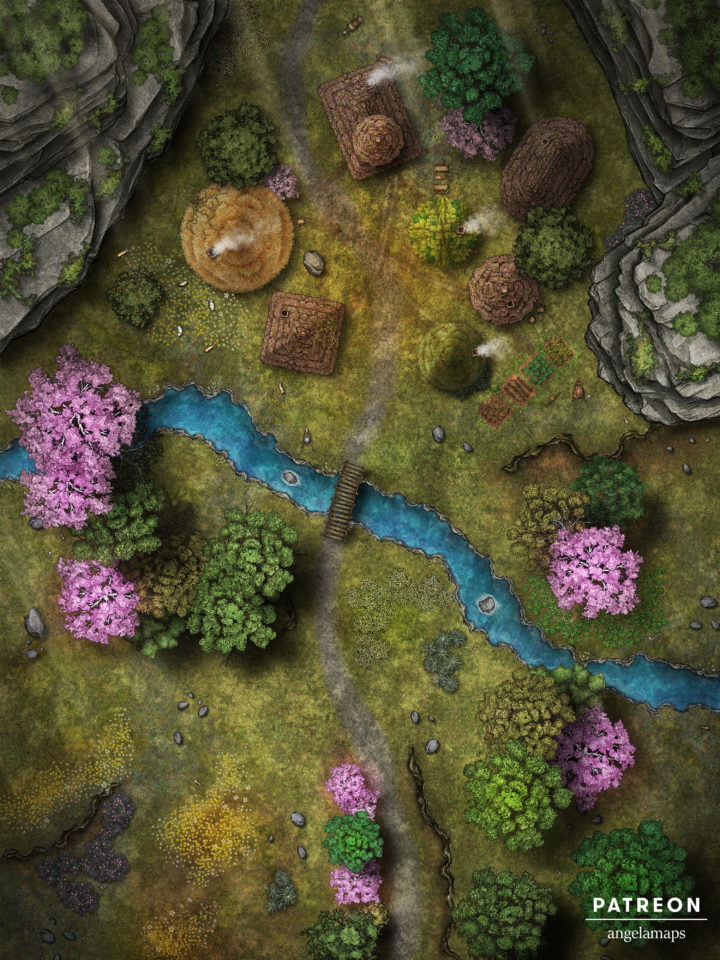 Mountain Village – Angela Maps – Free, Static, and Animated Battle Maps for D&D and other RPGs