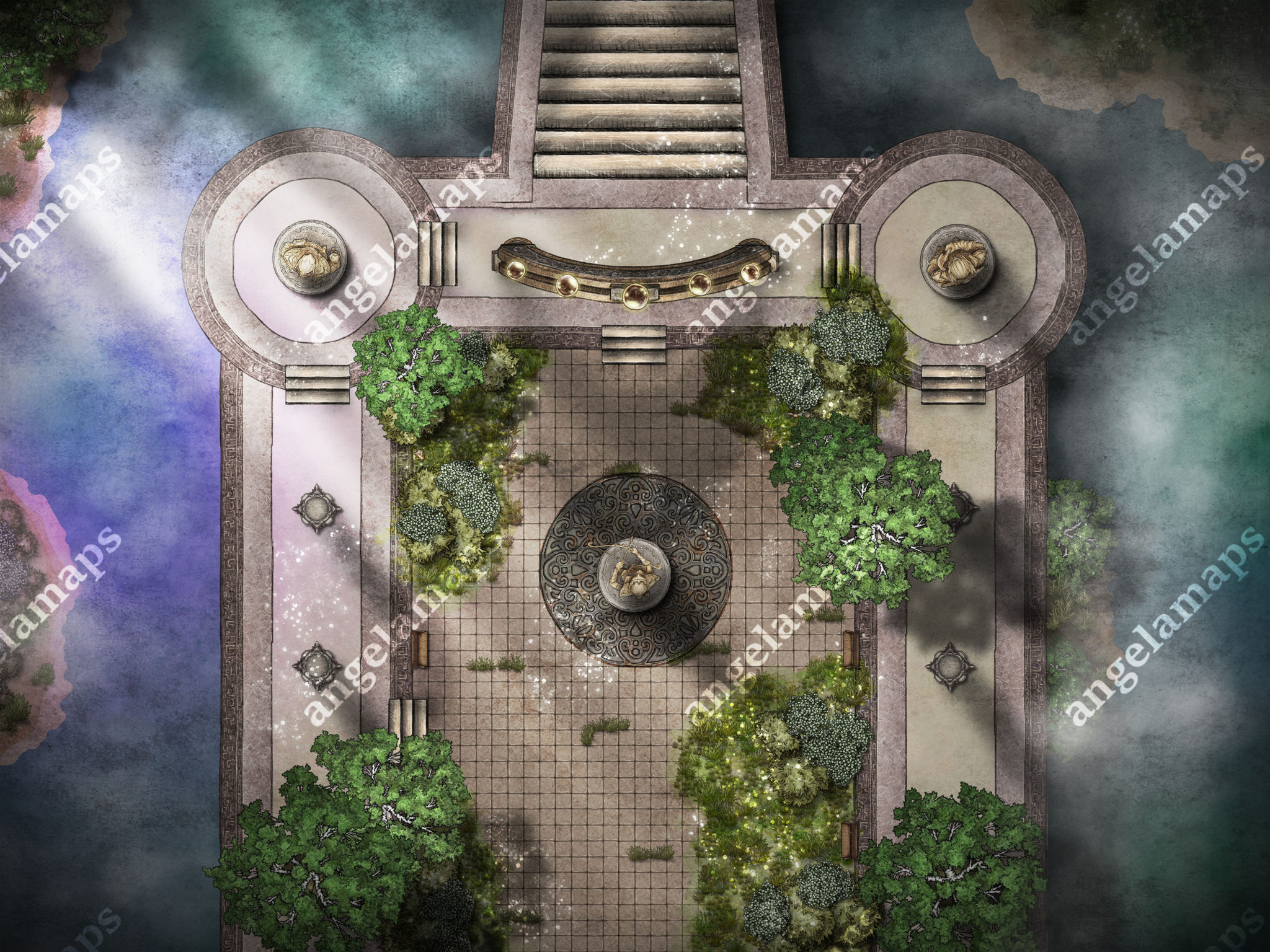 The Terrace battle map with Foundry VTT support – Animated JPG/WEBM ...