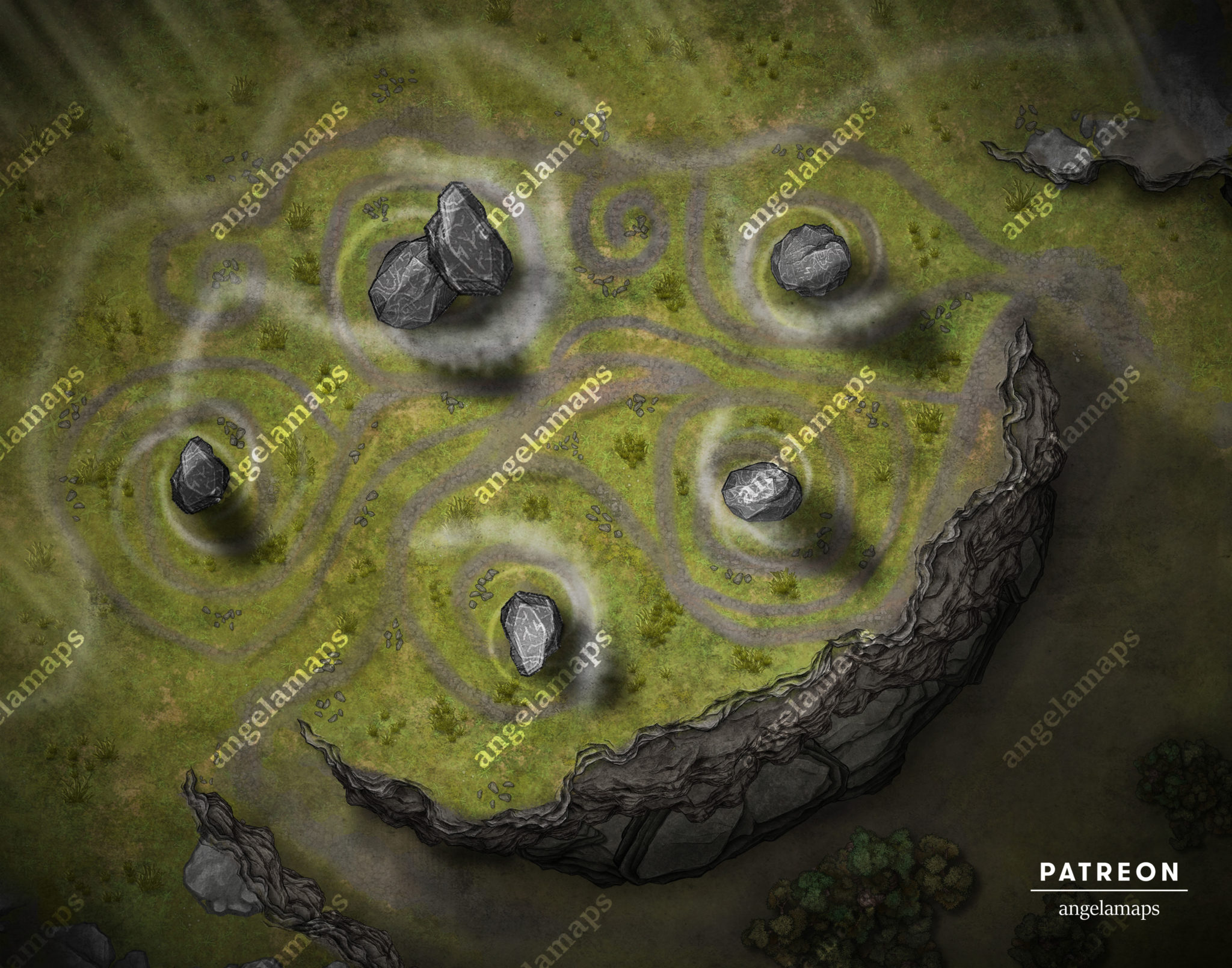 Wind Stones battle map with Foundry VTT support – Animated JPG/WEBM ...