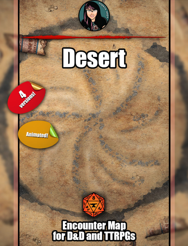 Desert battle map with Foundry VTT support – Animated JPG/WEBM – Angela ...