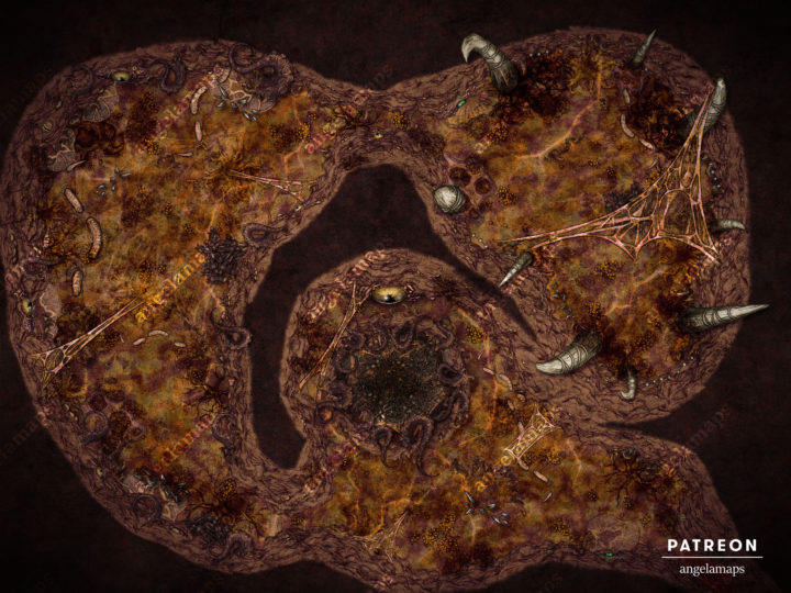 Flesh Dungeon battle map with Foundry VTT support – JPG – Angela Maps ...