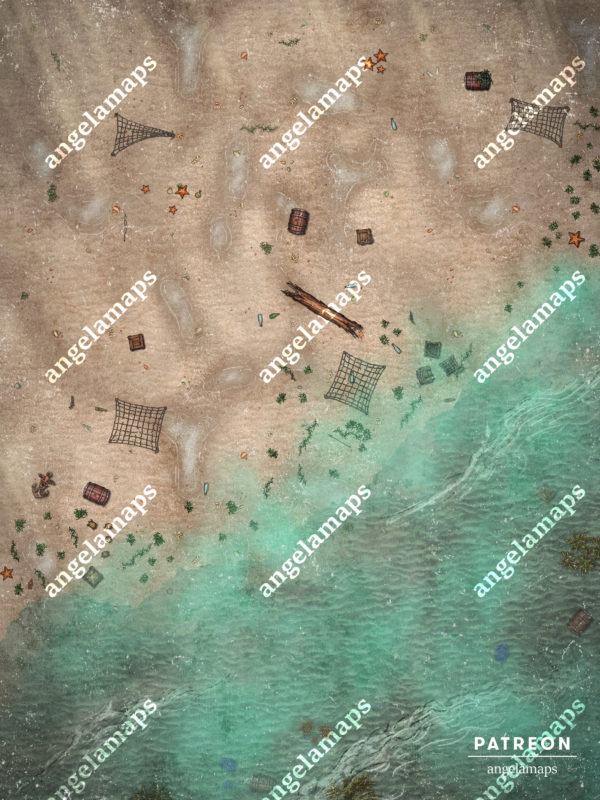 Beach (shipwreck) battle map with Foundry VTT support – Animated JPG ...