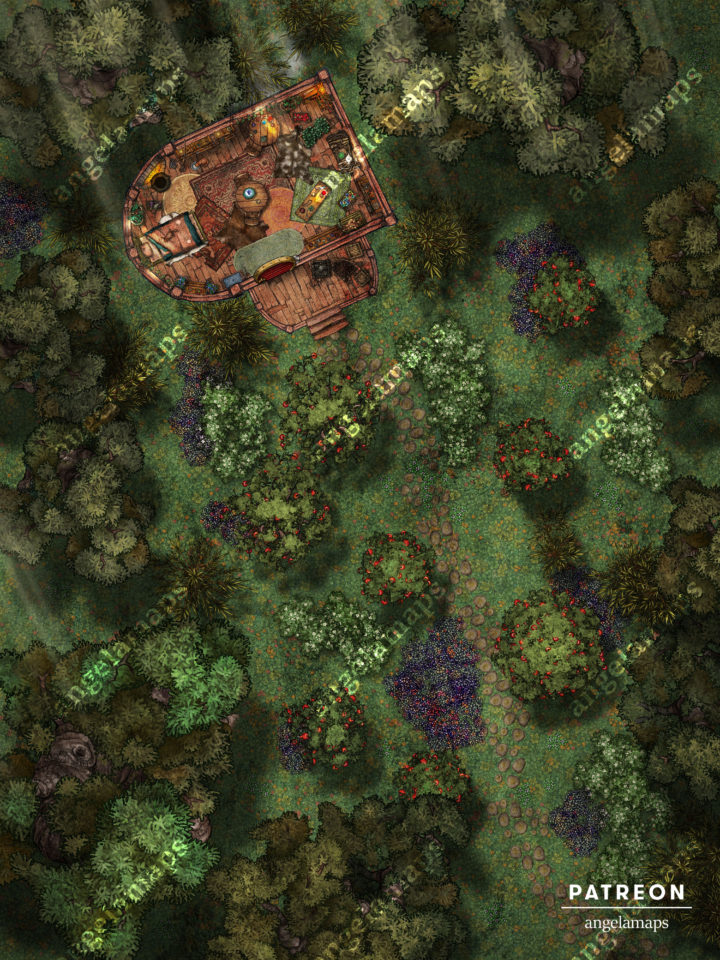 Hag Hut battle map with Foundry VTT support – JPG – Angela Maps – Free ...