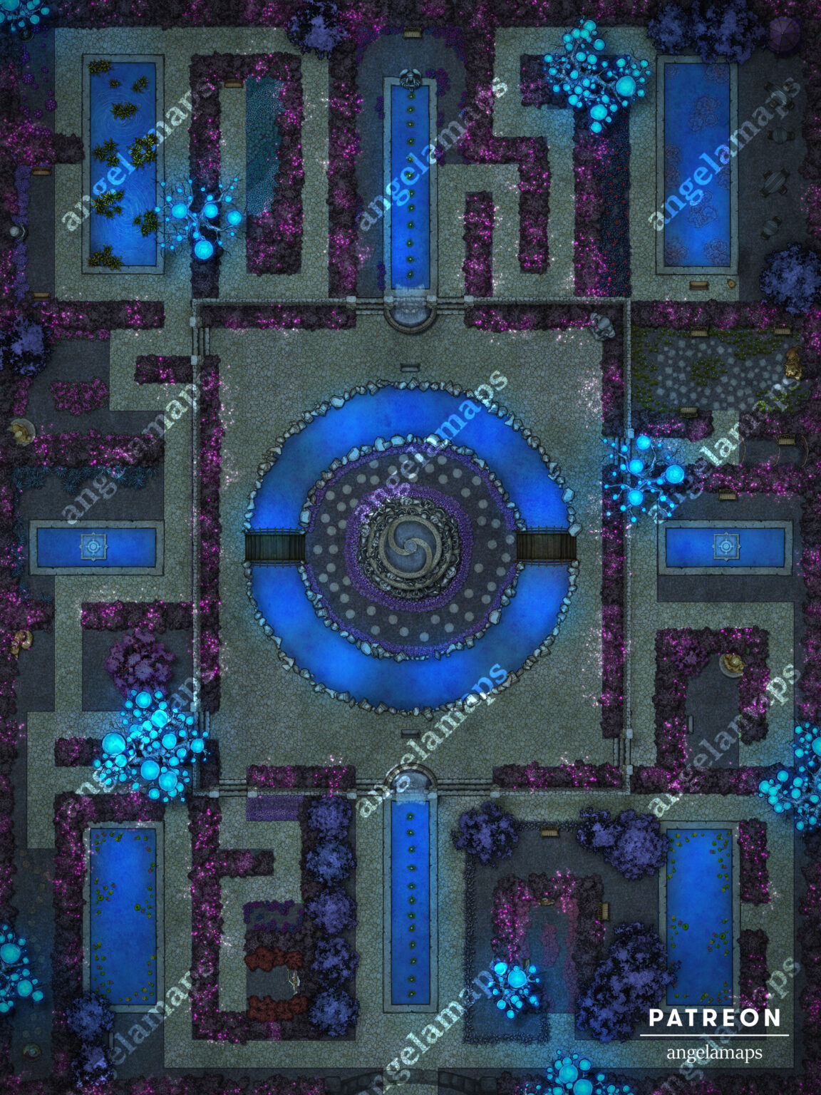 The Garden – Angela Maps – Free Battle Maps for TTRPGs