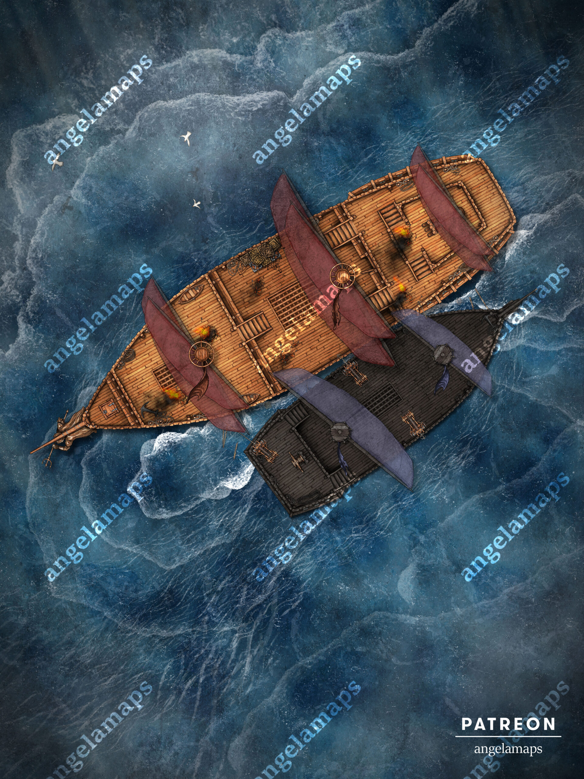 Ship Boarding – Angela Maps – Free, Static, and Animated Battle Maps ...