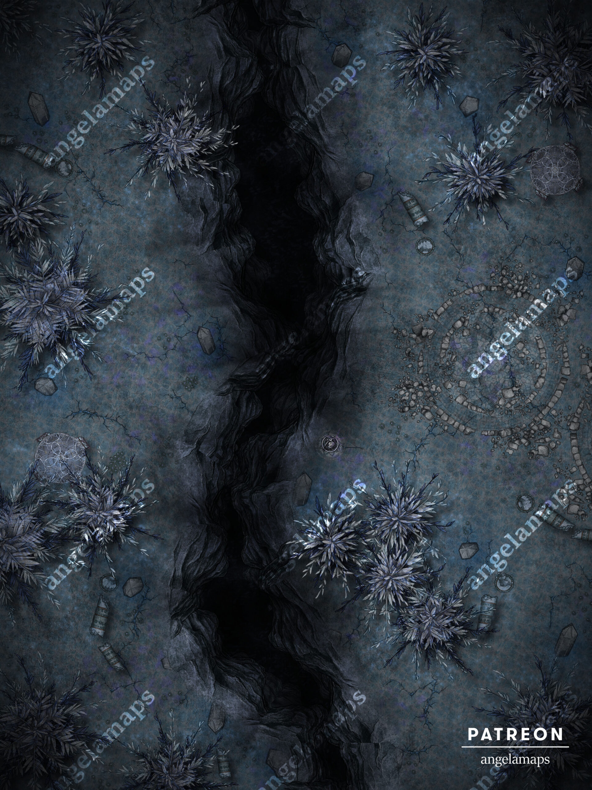 Crystalline Forest – Angela Maps – Free Battle Maps for TTRPGs