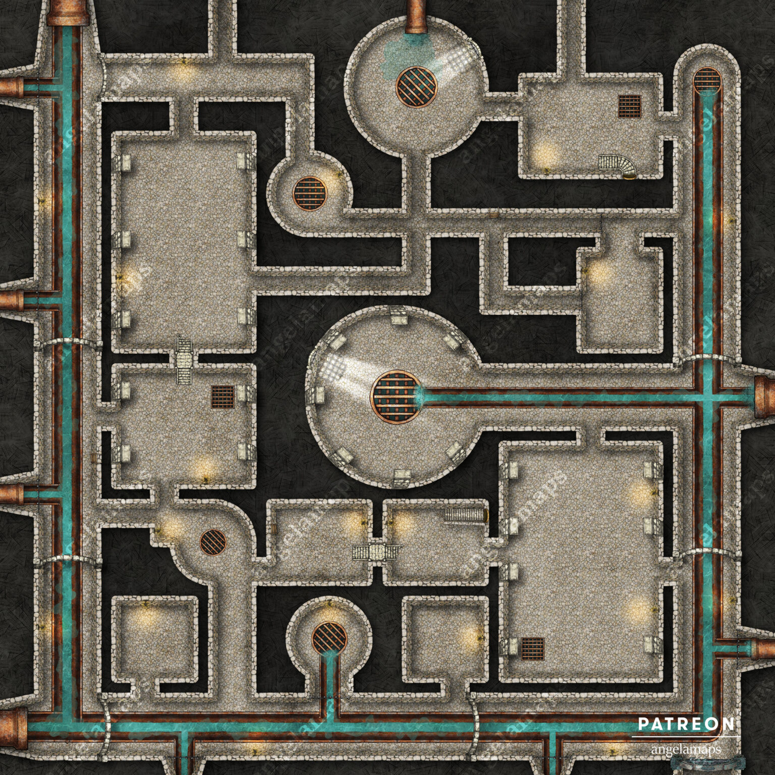 The Sewer – Angela Maps – Free, Static, and Animated Battle Maps for D ...