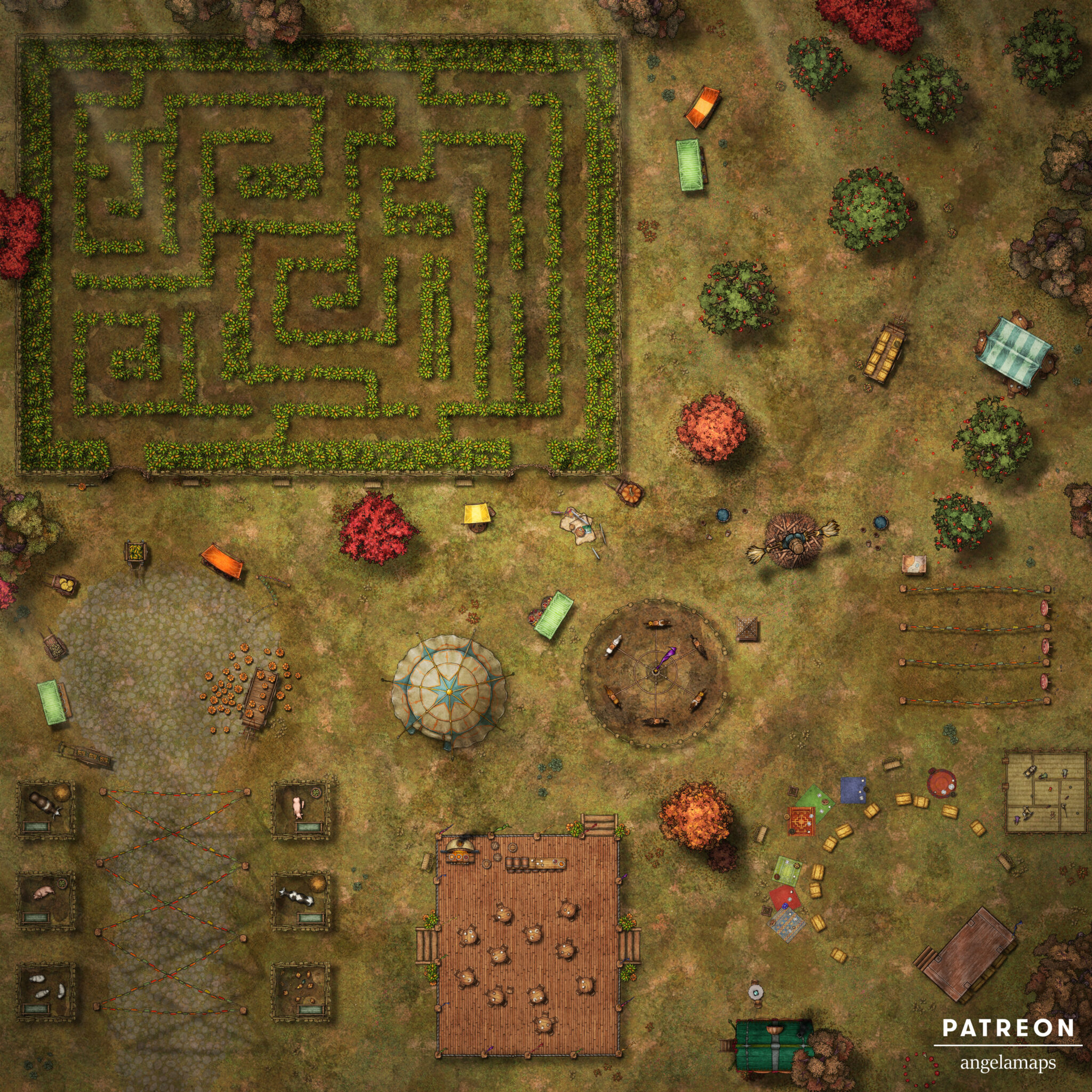 Pumpkin Harvest Festival – Angela Maps – Free Battle Maps for TTRPGs