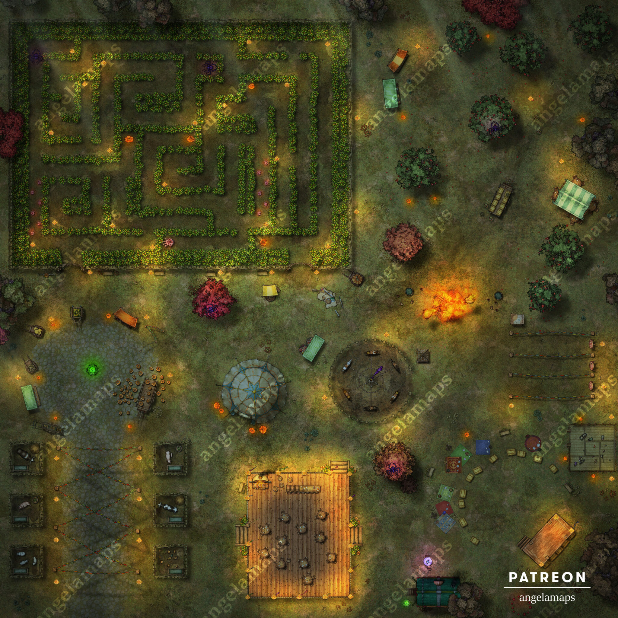 Pumpkin Harvest Festival – Angela Maps – Free Battle Maps for TTRPGs