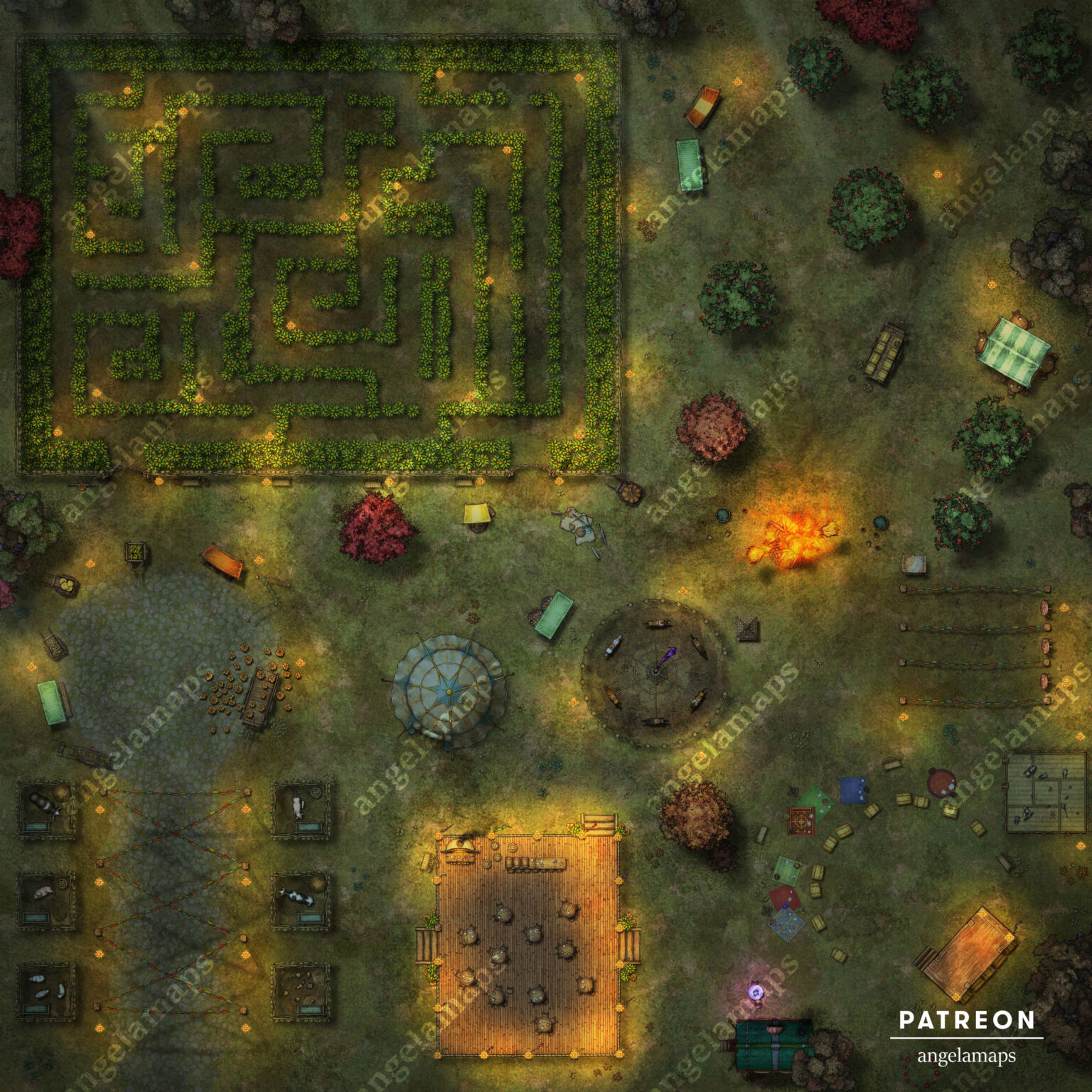 Pumpkin Harvest Festival – Angela Maps – Free Battle Maps for TTRPGs