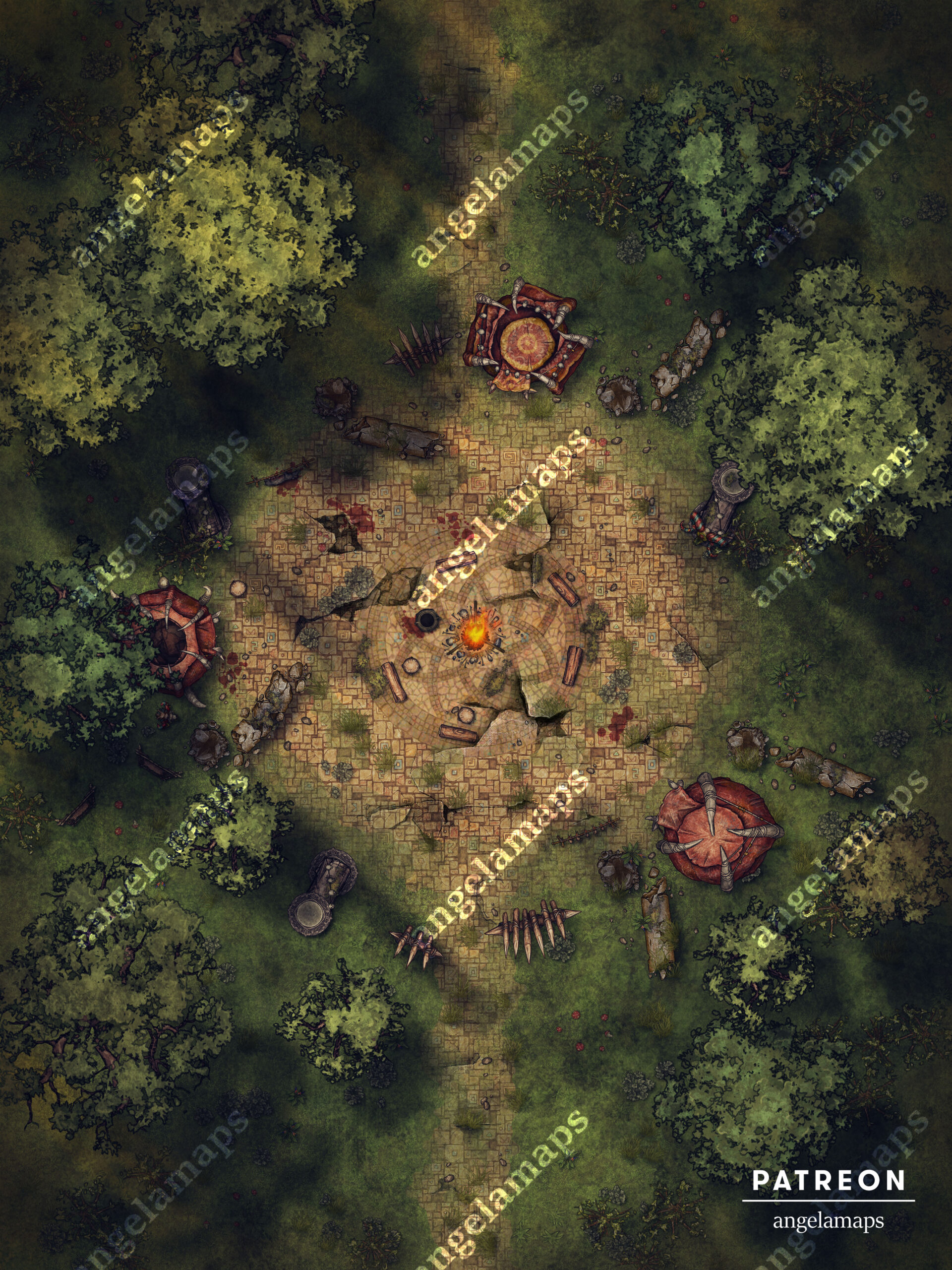 Mysterious Ruin – Angela Maps – Free Battle Maps for TTRPGs