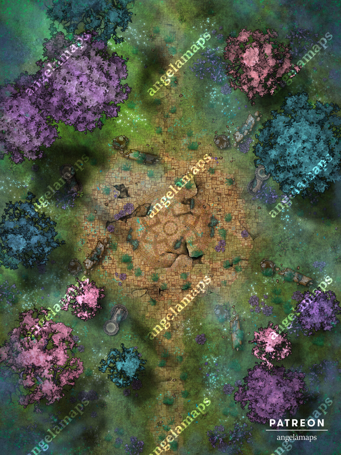 Mysterious Ruin – Angela Maps – Free, Static, and Animated Battle Maps ...
