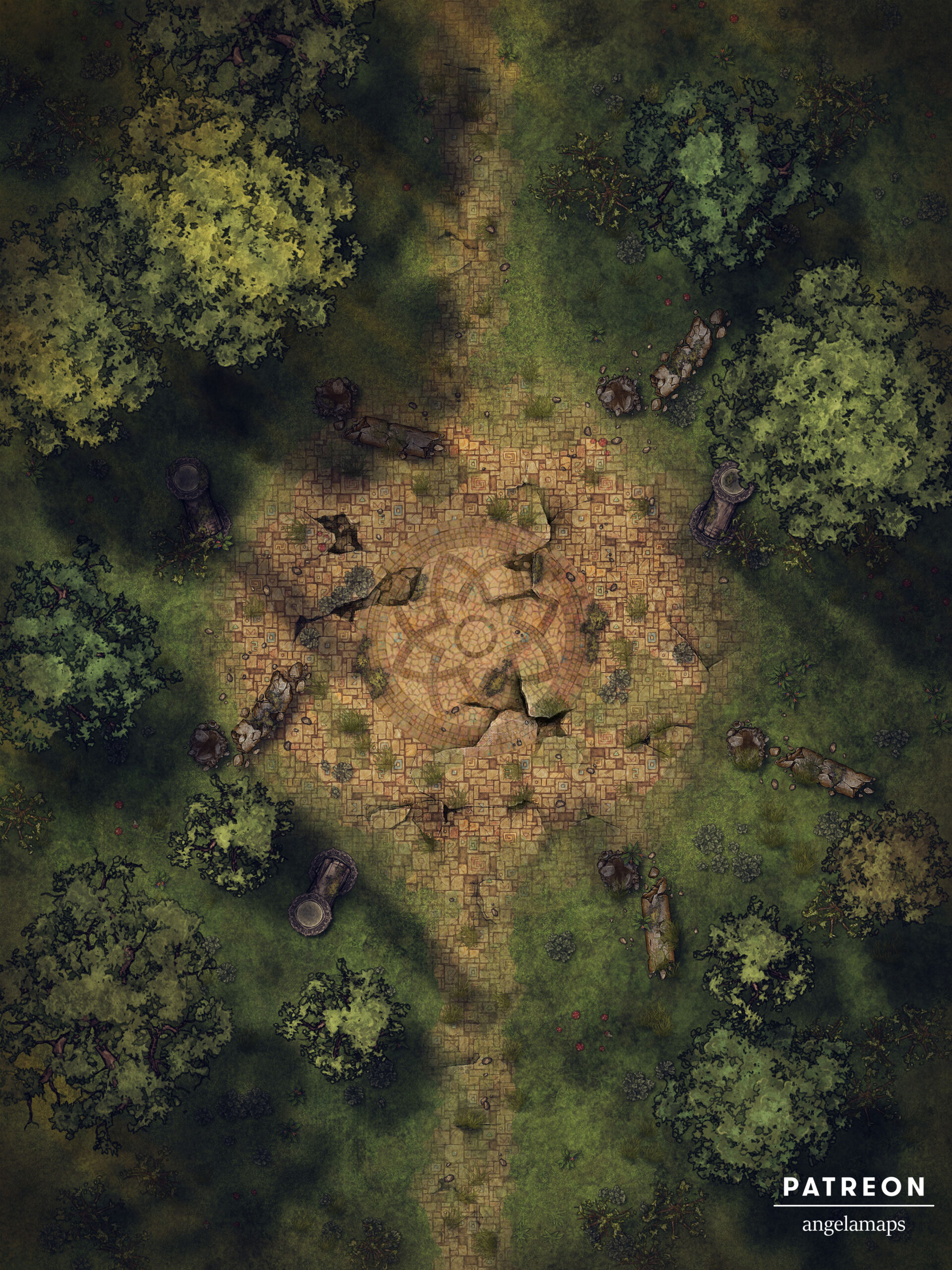 Mysterious Ruin – Angela Maps – Free Battle Maps for TTRPGs