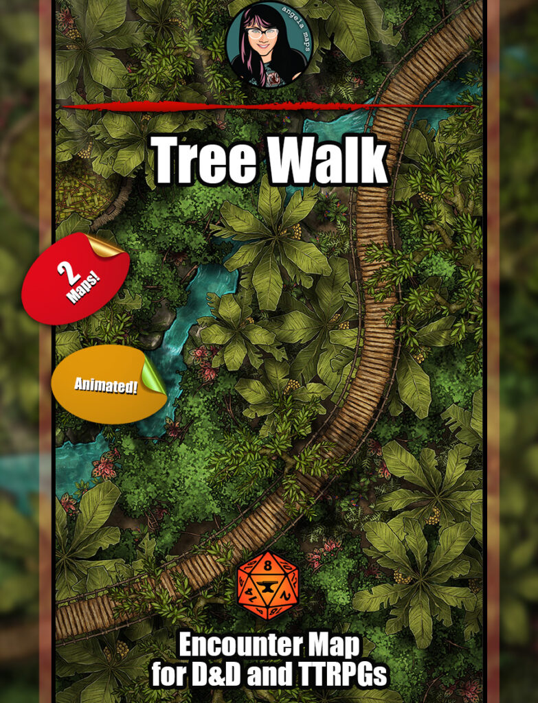 Jungle Tree Walk in FVTT – Angela Maps – Free, Static, and Animated Battle Maps for D&D and ...