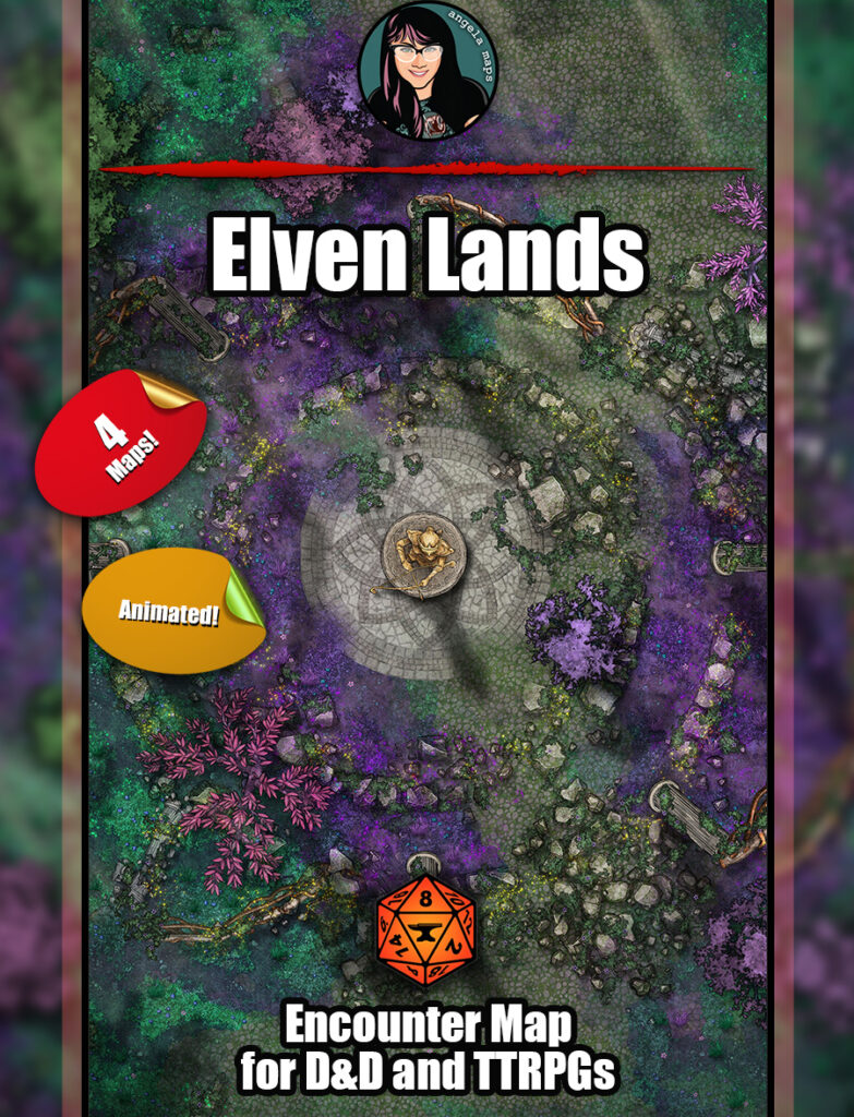 Elven Lands – Angela Maps – Free Battle Maps for TTRPGs