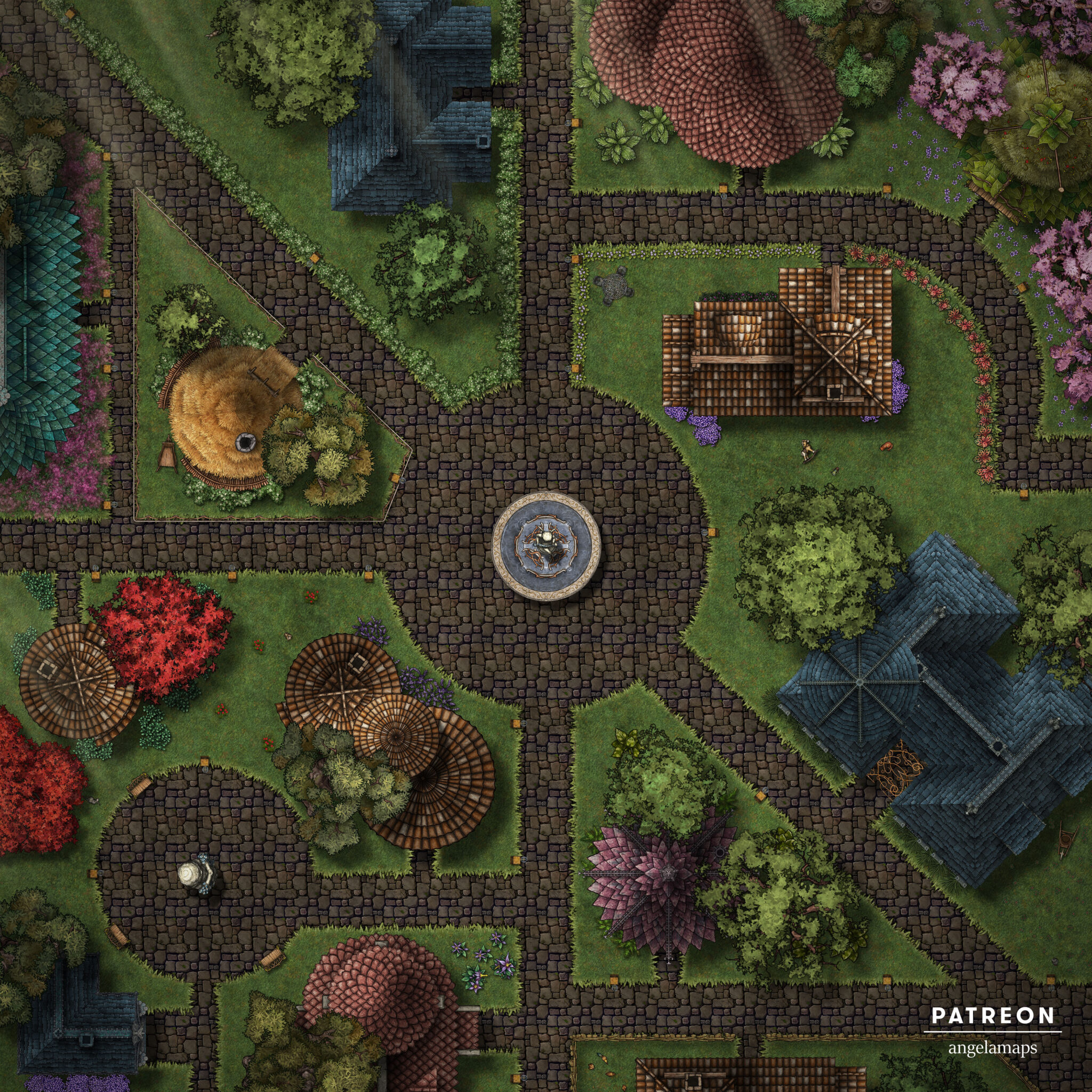 Town Square – Angela Maps – Free, Static, and Animated Battle Maps for ...