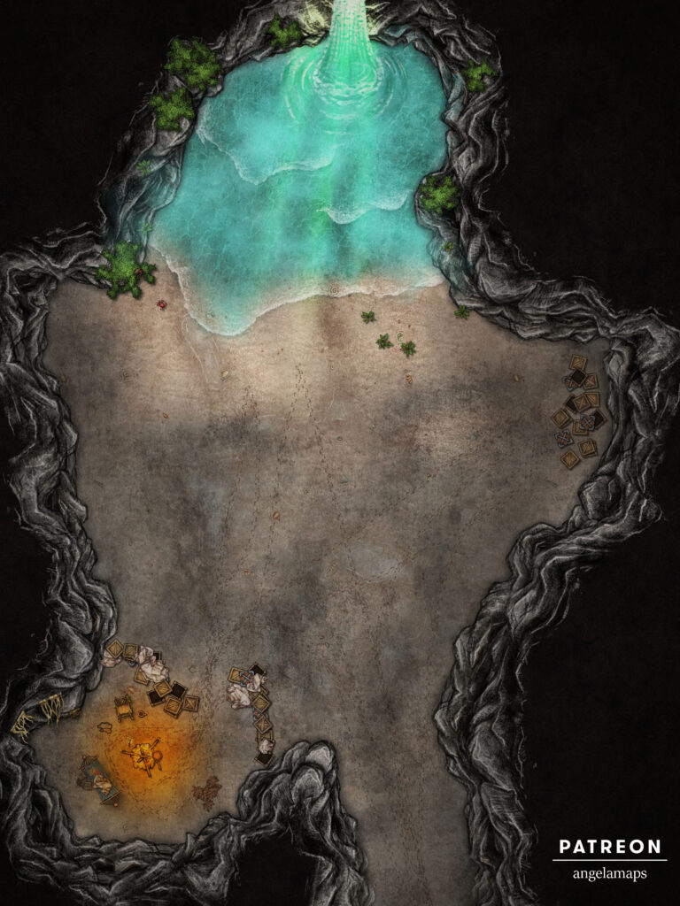 Beach Cave – Angela Maps – Free, Static, and Animated Battle Maps for D ...