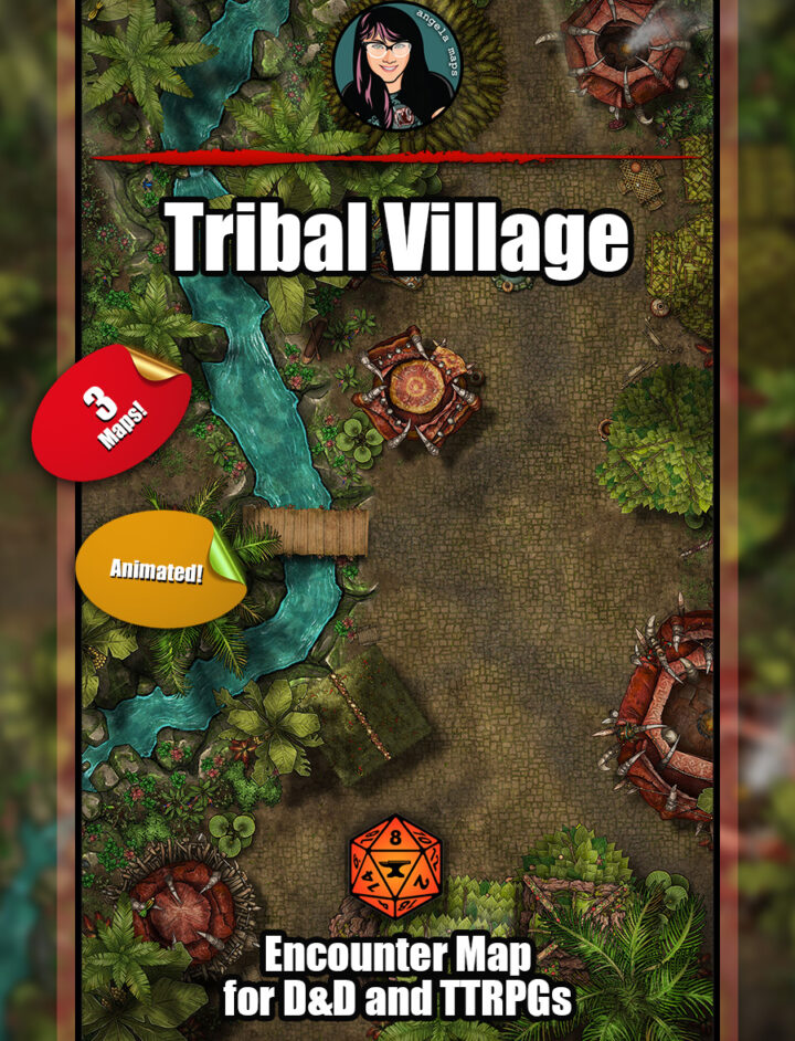 Tribal Village – Angela Maps – Free Battle Maps for TTRPGs