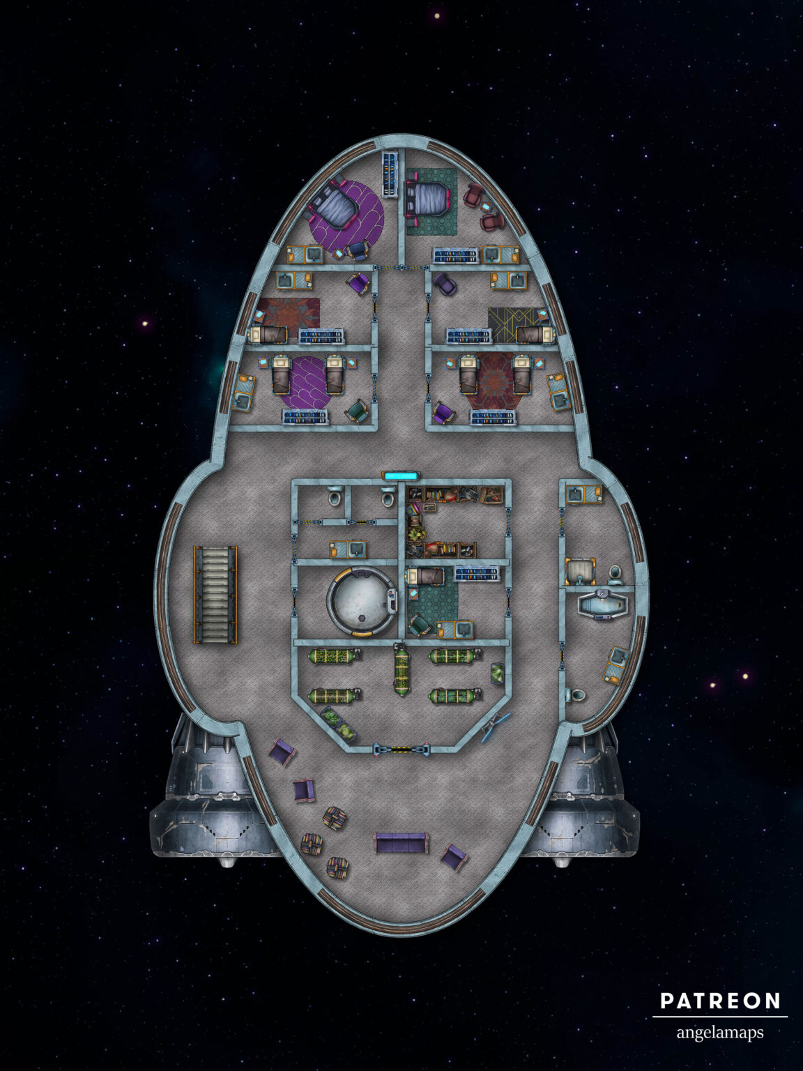 Spaceship – Angela Maps – Free Battle Maps for TTRPGs