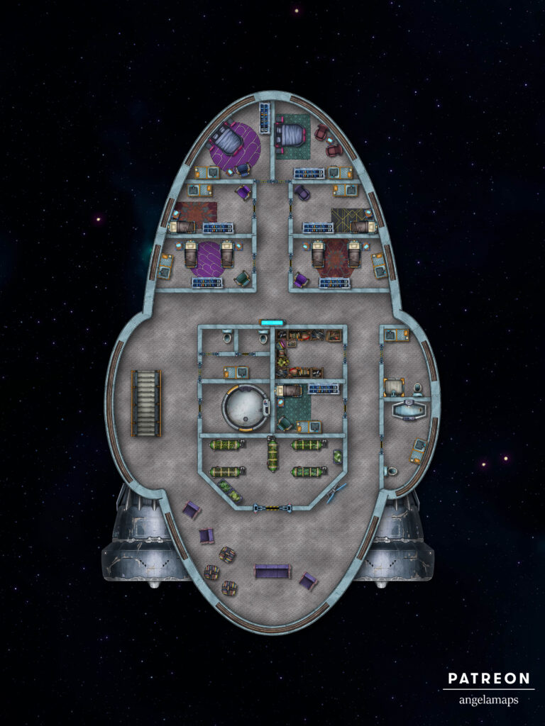 Spaceship – Angela Maps – Free Battle Maps for TTRPGs