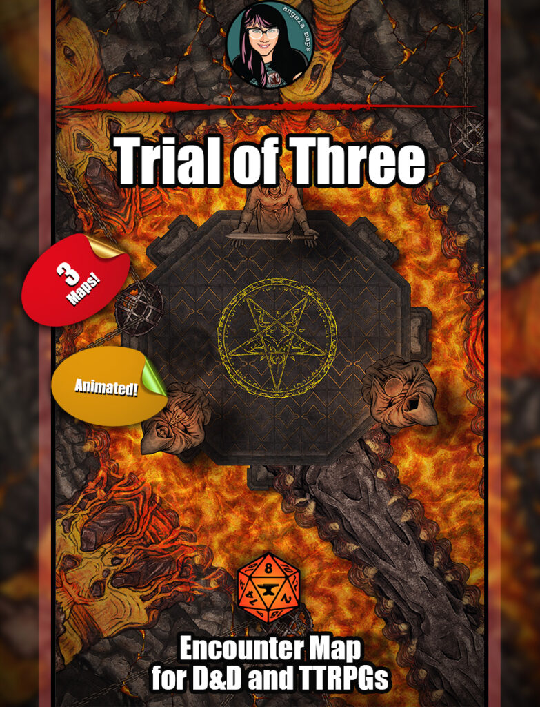 Trial of Three – Angela Maps – Free Battle Maps for TTRPGs
